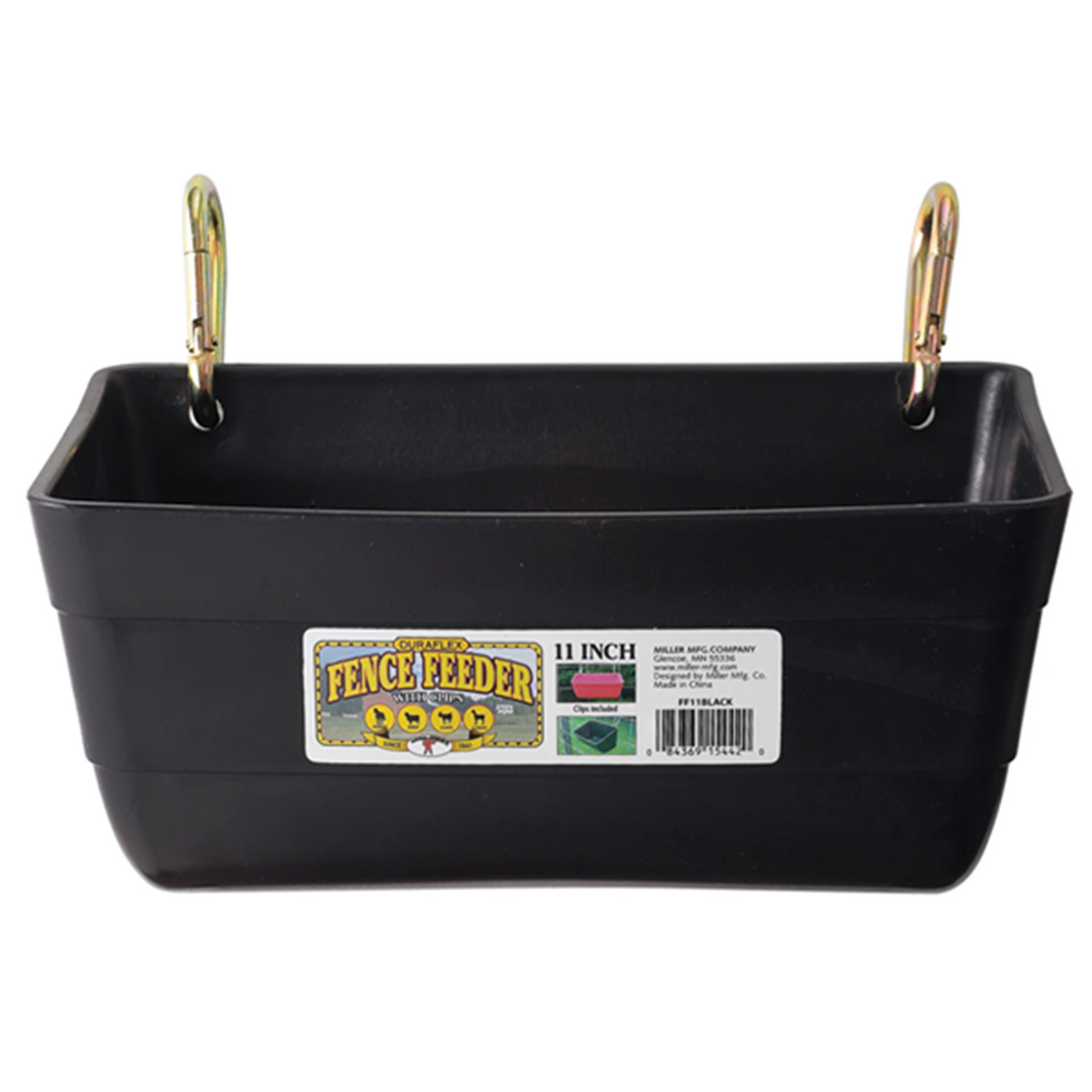 FEEDER FENCE 11" - COMEDERO DE BARDA DE 11" + CLIPS FF11 NEGRO – NUTRIFASA