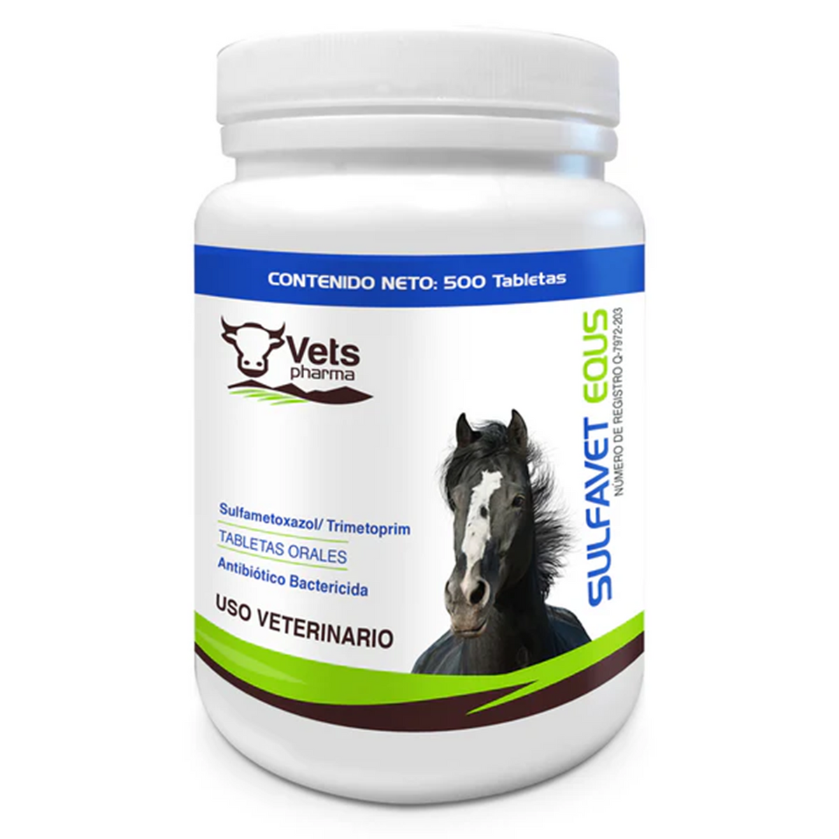 SULFAVET EQUS 500 TABLETAS (SULFAMETOXAZOL 400 mg/tab TRIMETOPRIM 80 m – NUTRIFASA
